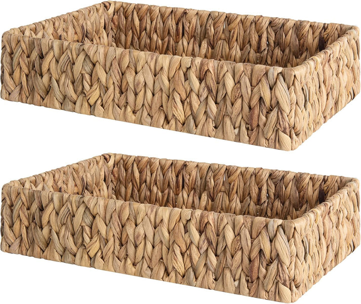 Water Hyacinth Storage Tray - 2 Pack for Bathroom – Clayleaf Studio